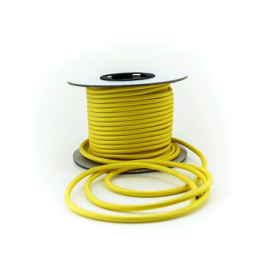 Câble Électrique Textile Jaune 2 x 0,75 mm Rouleau 25m | Leroy Merlin