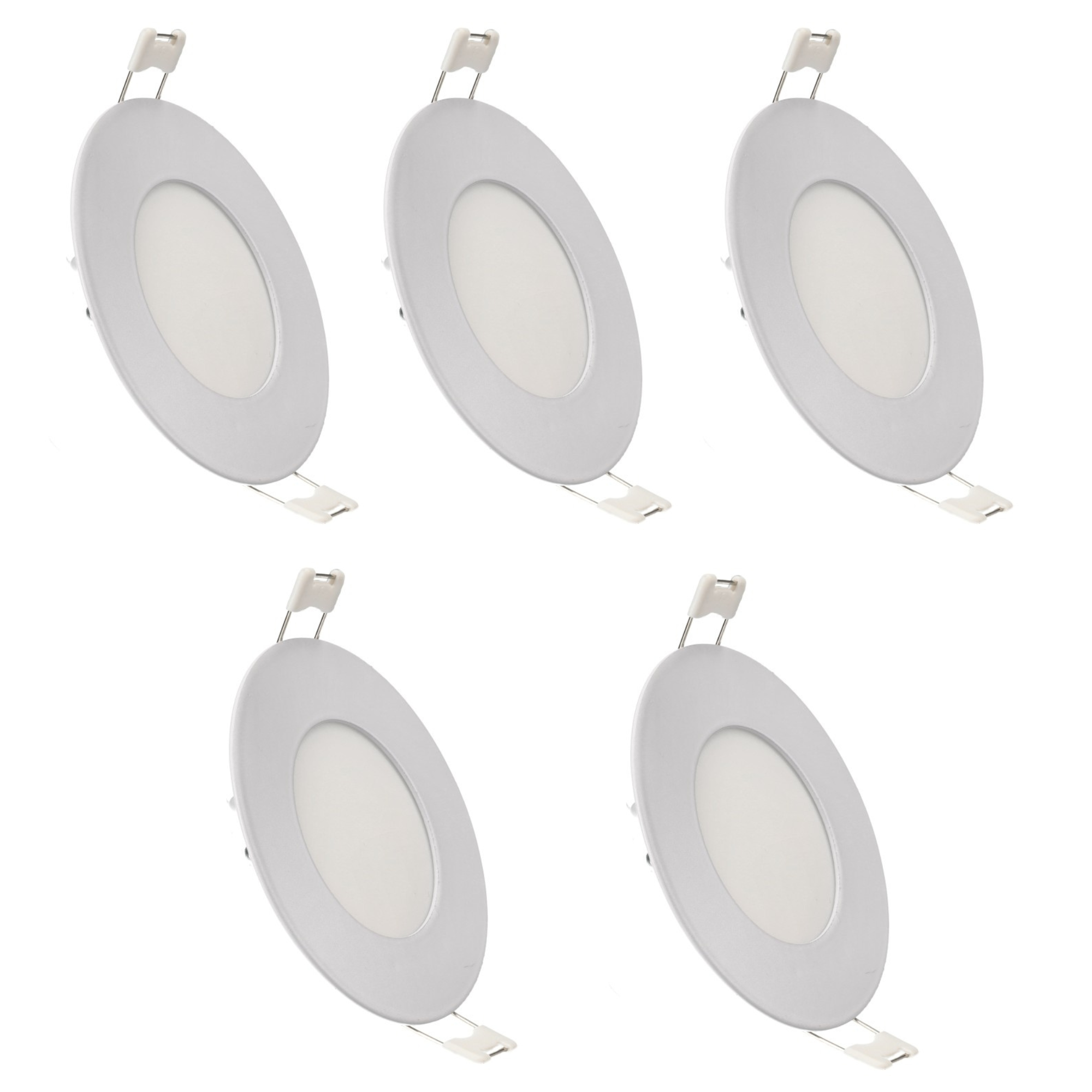 Pack x5 Downlight led rond encastré 12V, 3W, Cold Light 6000K. Cadre ...