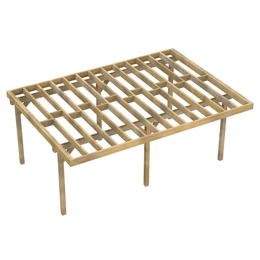 Estructura de terraza autoportante de pilotes de madera en kit - 6x4 ...