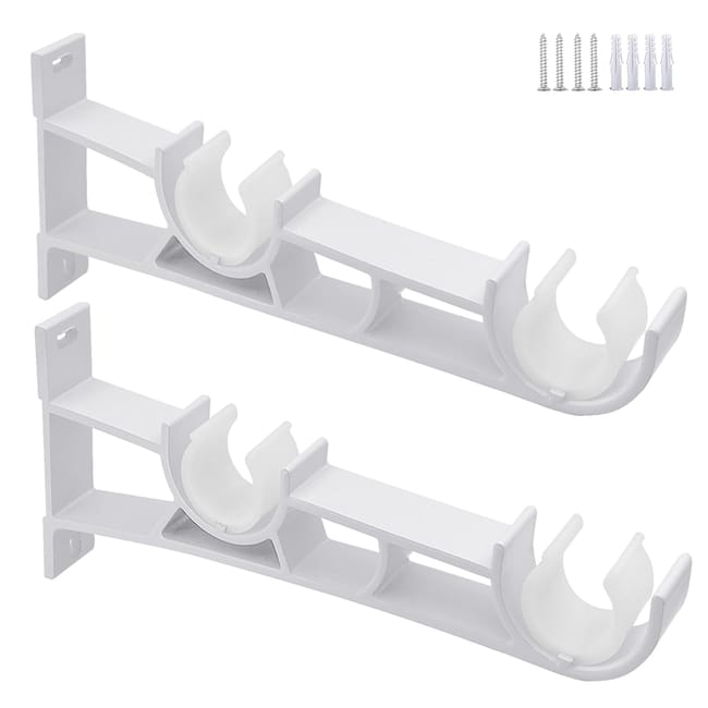 Juego de 2 soportes para barra de cortina doble, soportes para barra de ... Juego de 2 soportes para barra de cortina doble, soportes para barra de ...