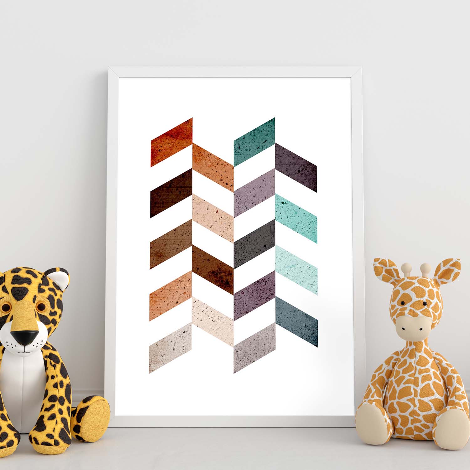 Poster Con Geometria Colorata Dibújo Dawn E Tramonto Lamina Illustrate ...