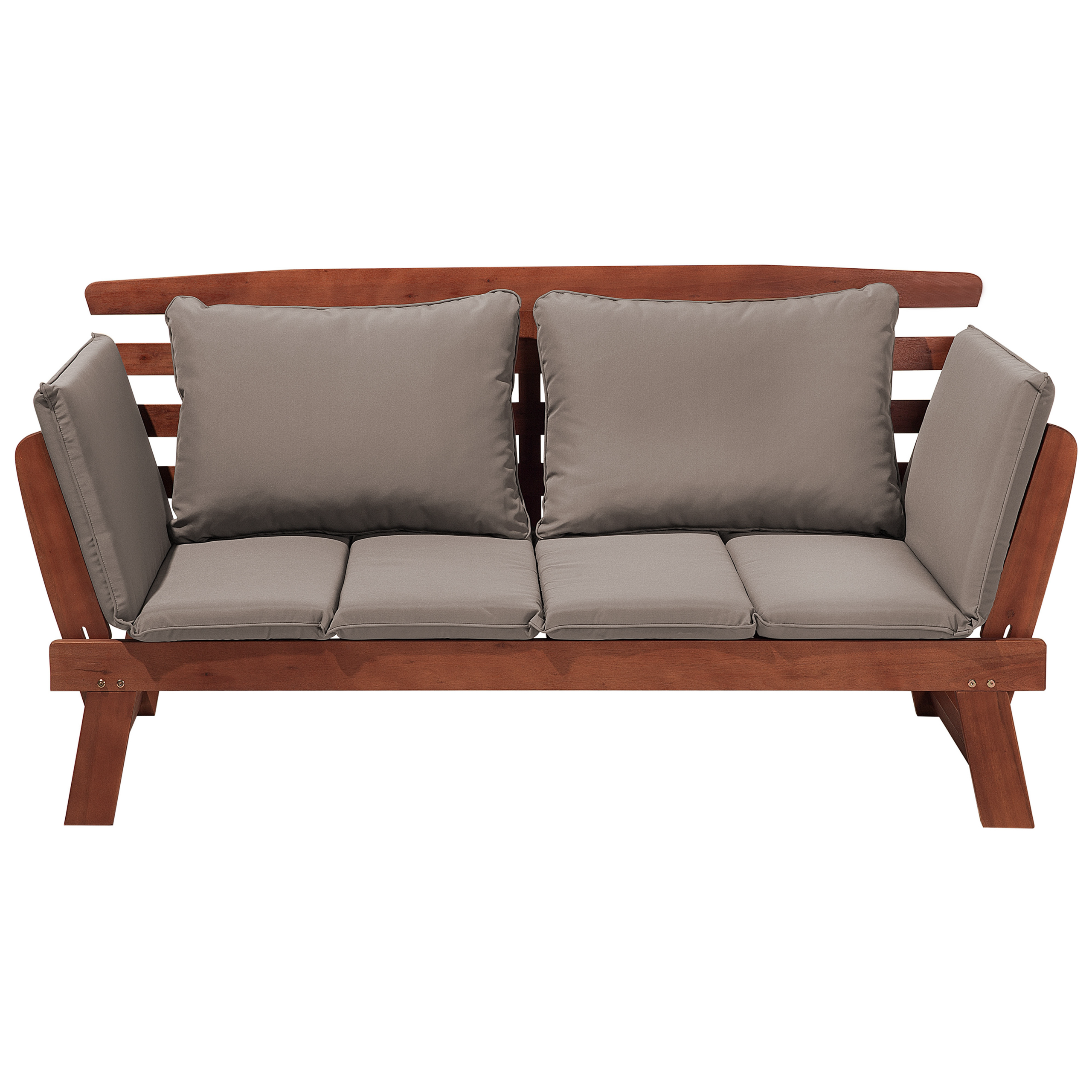 Banc avec coussin d'assise PORTICI 210 cm Bois Marron foncé | Leroy Merlin
