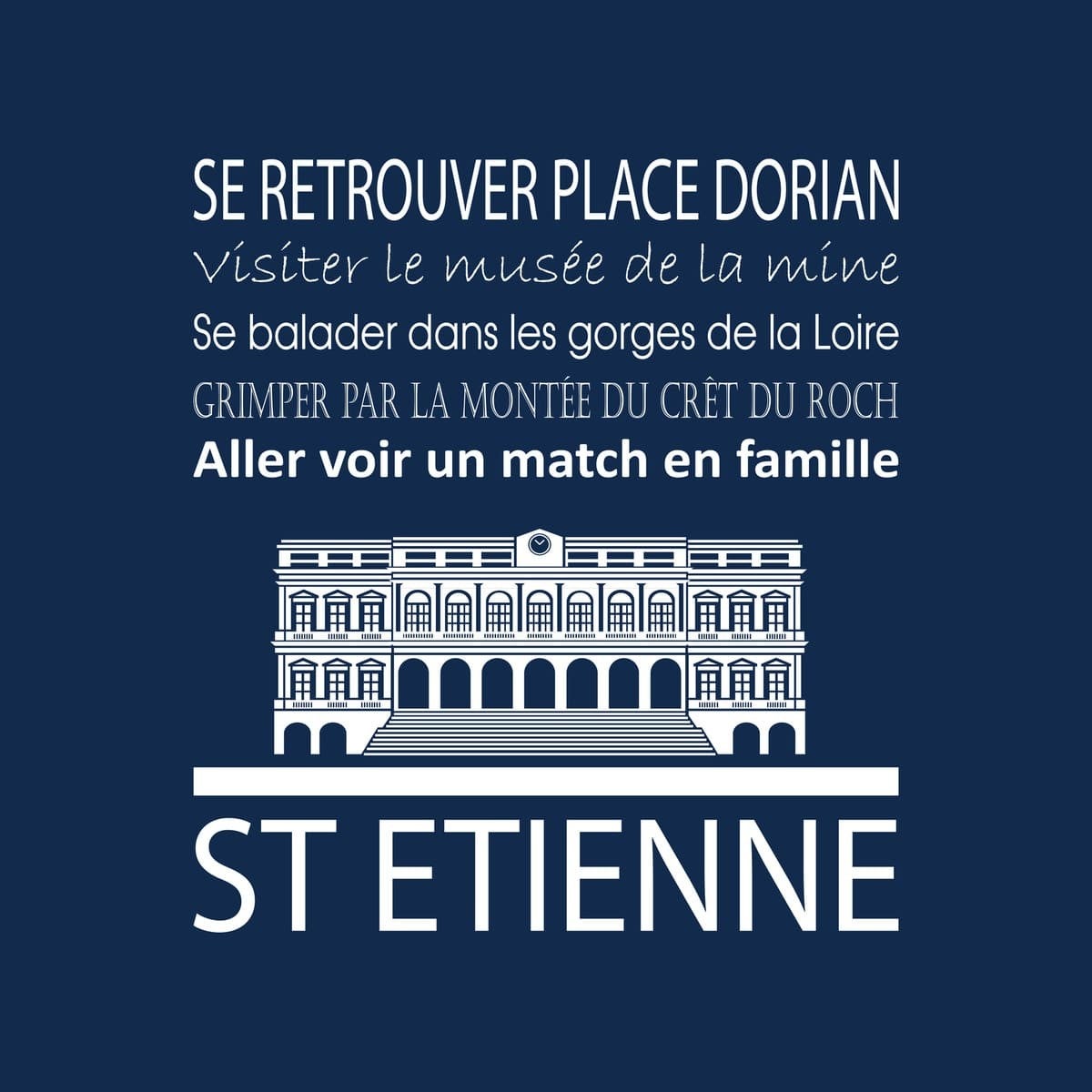 Tableau sur toile Saint-Étienne navy 30x30 cm | Leroy Merlin