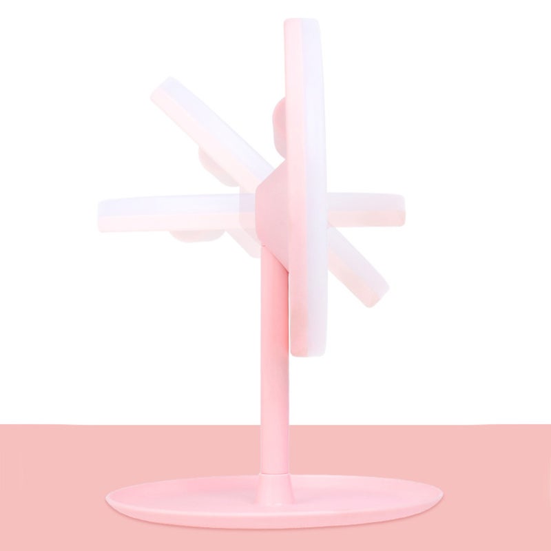 Espejo de maquillaje de base cuadrada con lámpara recargable para ...