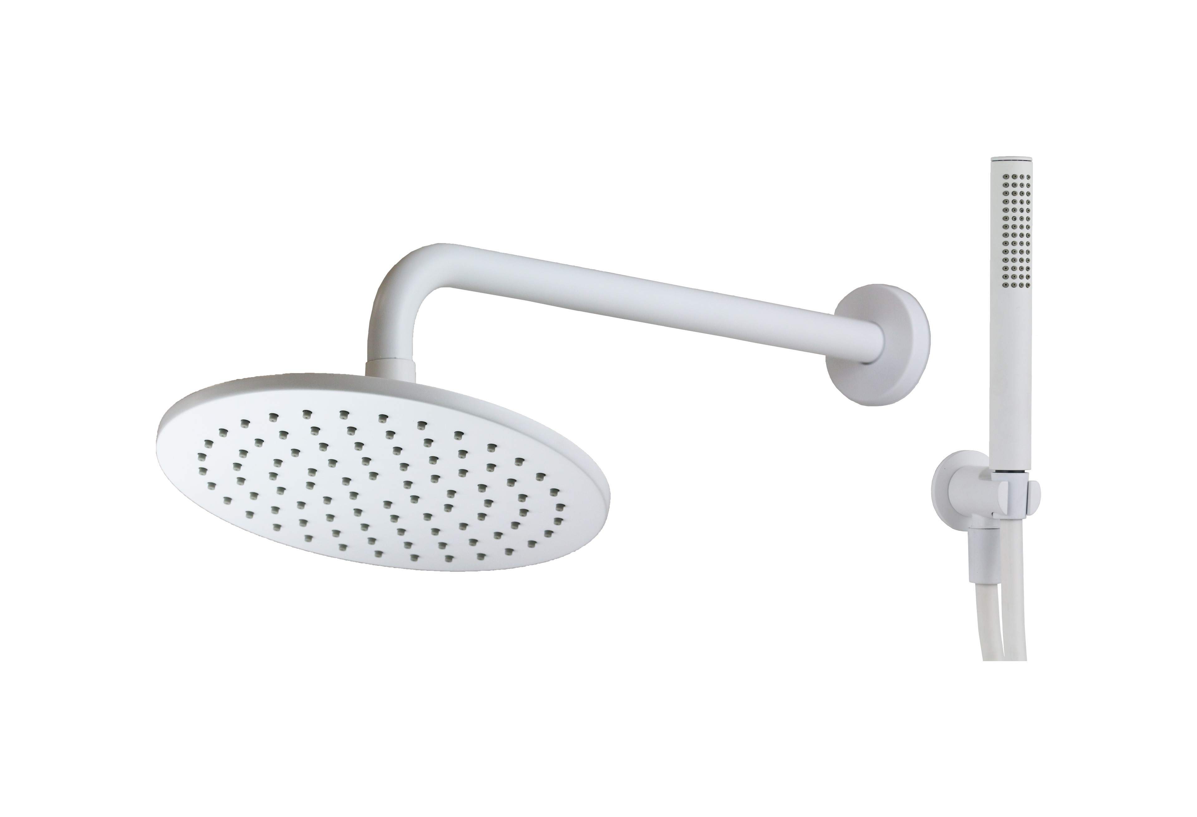 Kit doccia bianco opaco con soffione 200 mm Damast Class 15404 - Bianco ...