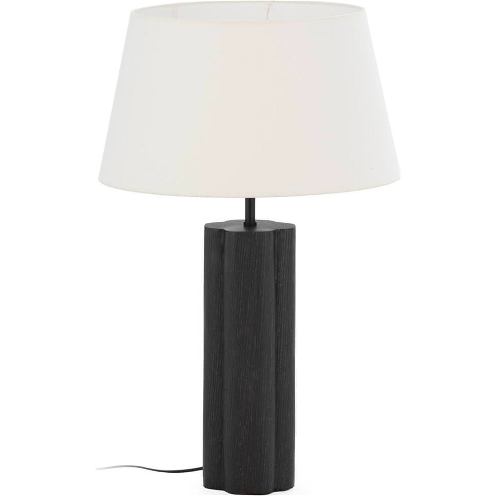 Lampe de table noire à pied texturé 14.0 x 14.0 x cm noir et blanc ...
