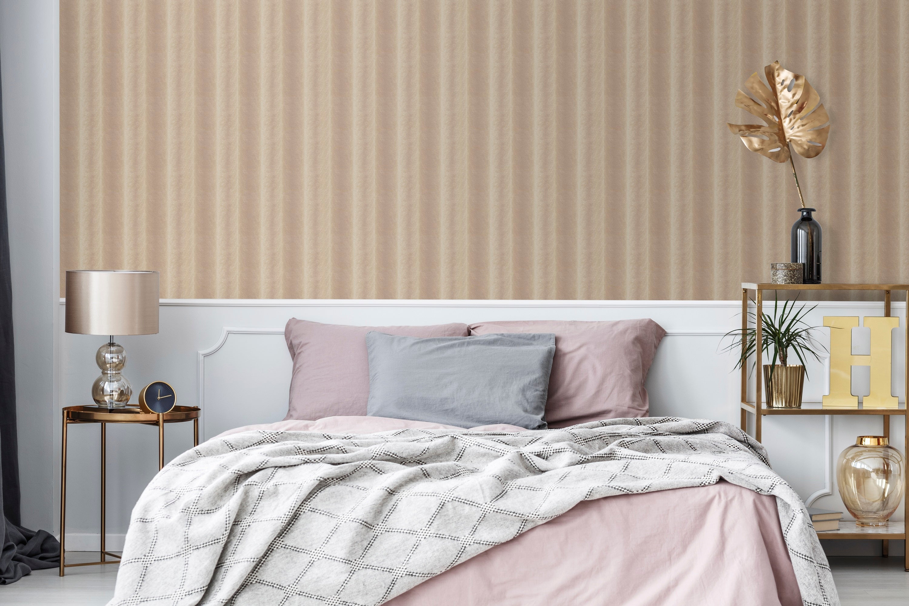 Papel pintado efecto piel 1005 x 52cm Oro rosa | Leroy Merlin