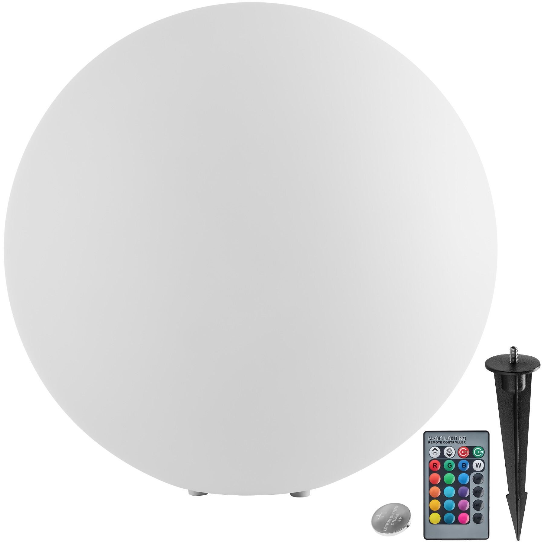 Esfera luminosa de LED de polietileno con mando a distancia, 16 colores ...