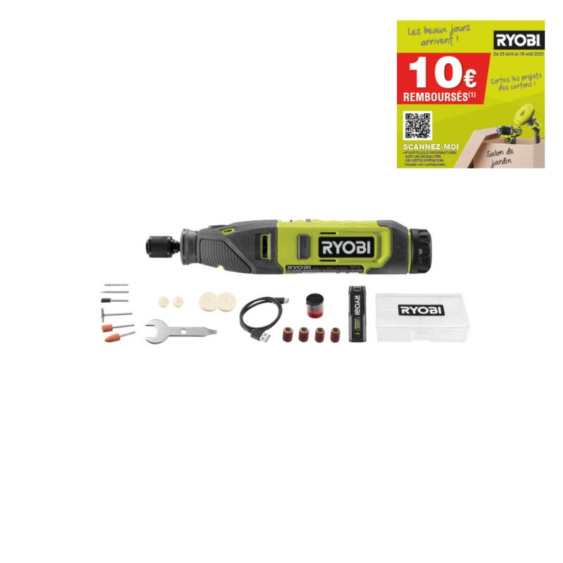 Mini-outil multifonction RYOBI RRT4-120GA15 - 4V - 1 Batterie 2.0Ah - 1 ...