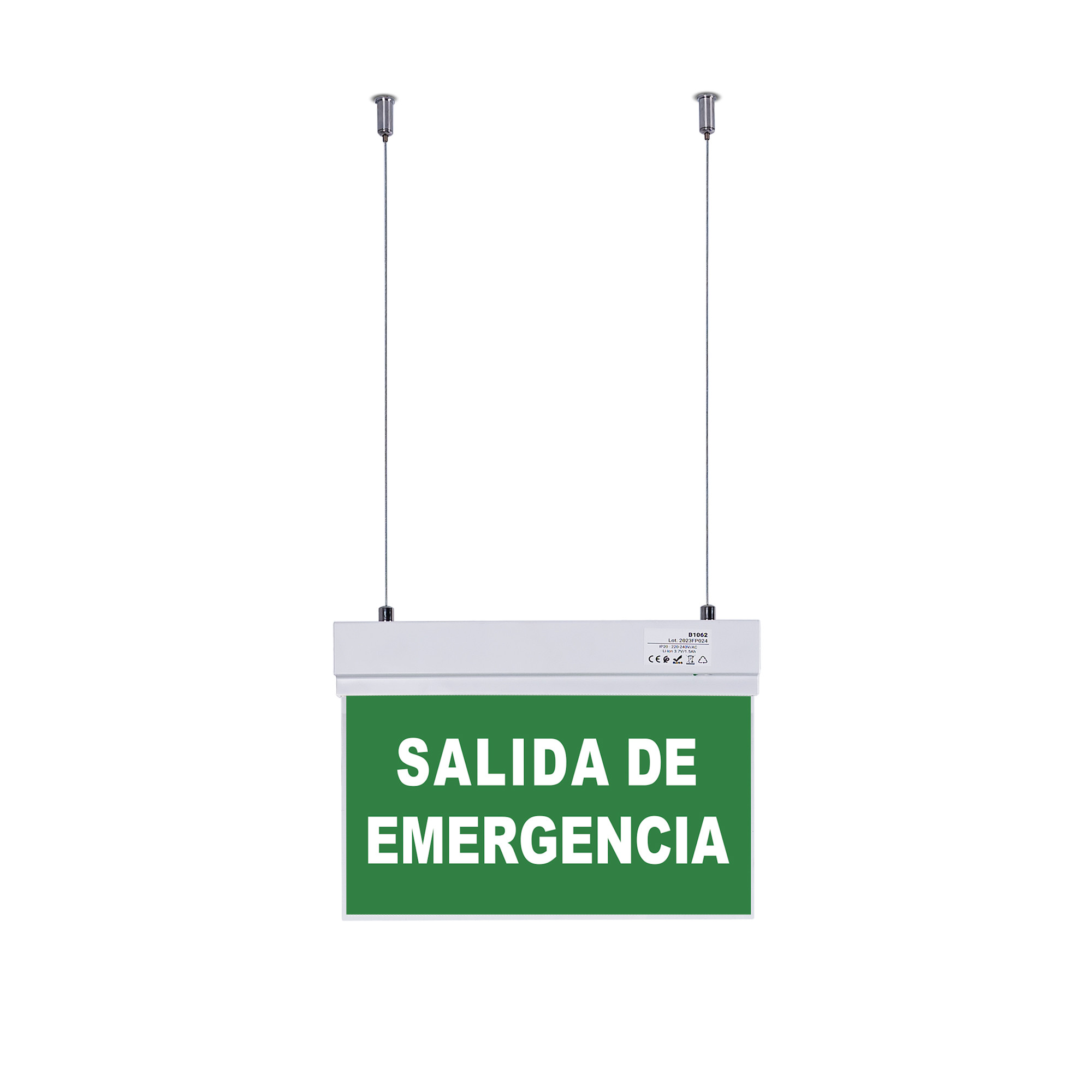Luz de emergencia permanente con cartel "Salida de Emergencia" - Suspensión | Leroy Merlin