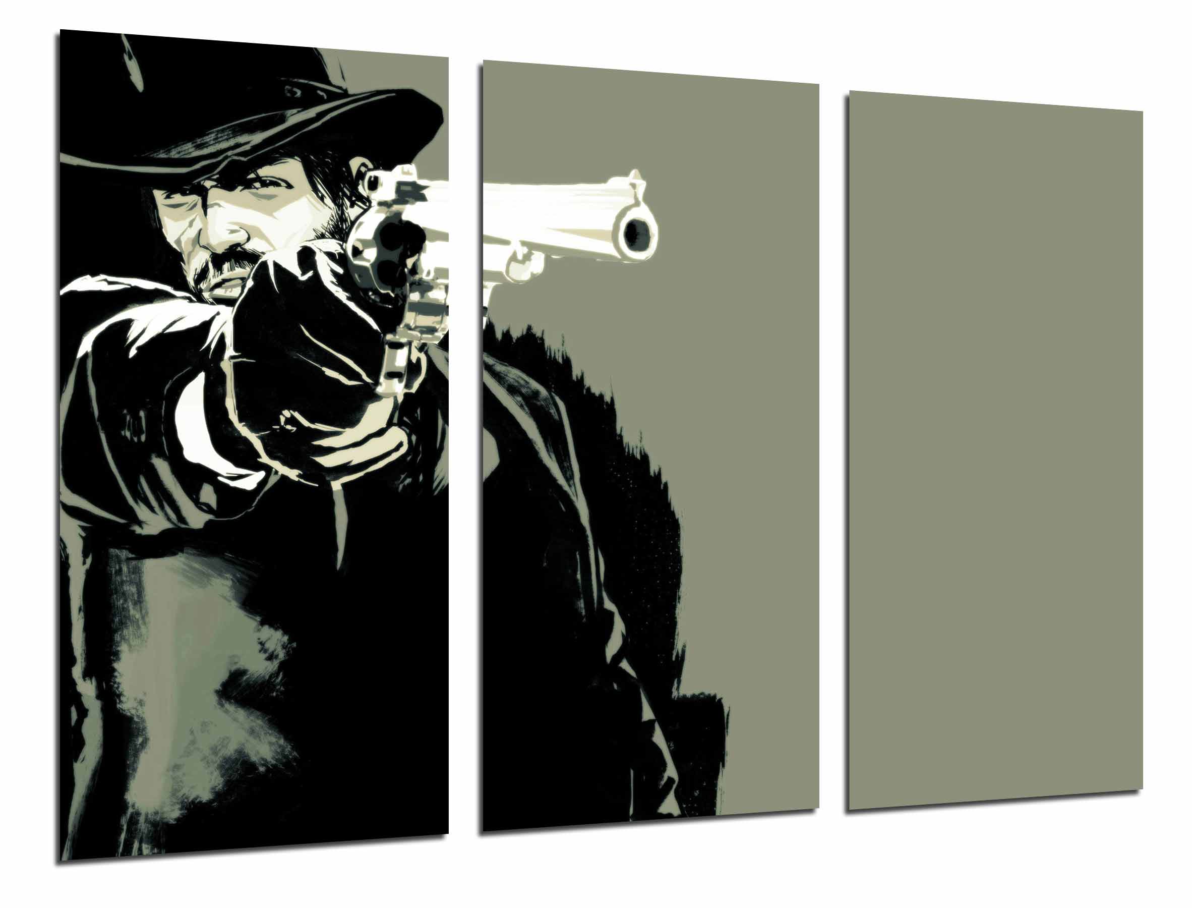 Bandit, Gunslinger Revolver che mira, in bianco e nero, stampa ...