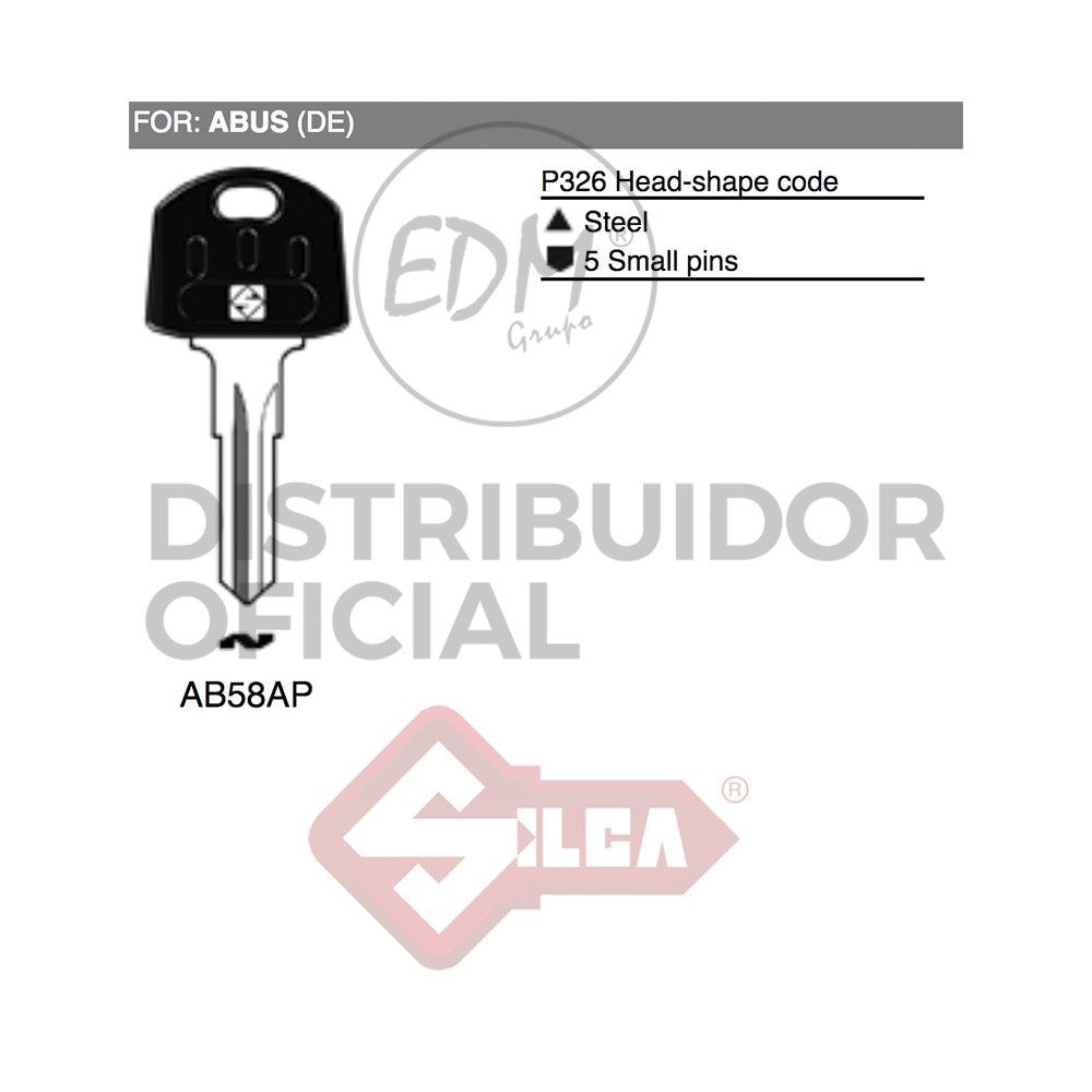 CLÉ PLATE ABUS AB58AP SILCA ACIER NICKELÉ | Leroy Merlin