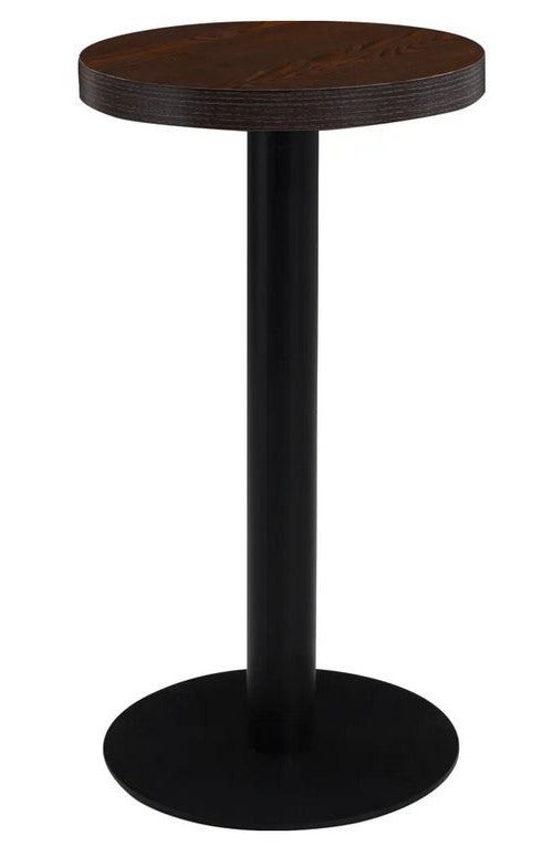 Table de bar ronde bois foncé et pieds métal noir Beth D 40cm | Leroy ...