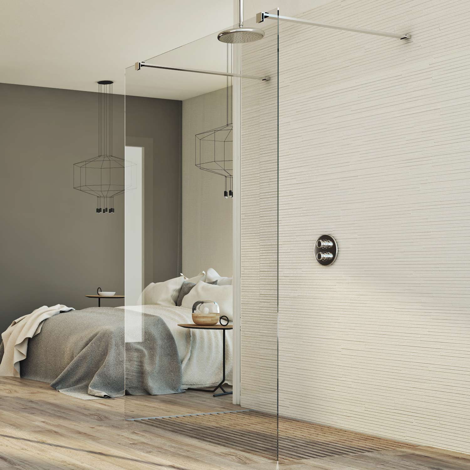 Paroi Douche 140 CM en verre transparent 8mm mod. Wak in Free H198 ...