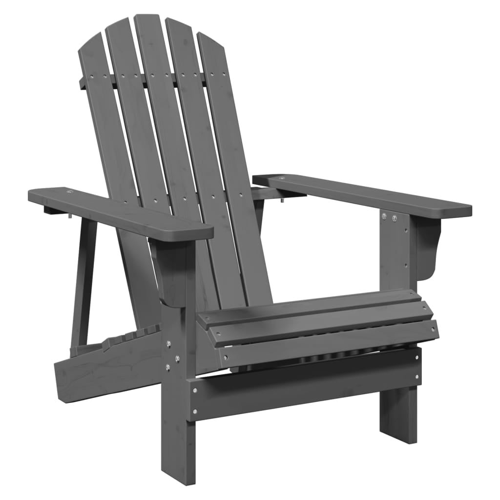 Chaise de salon | Chaise Adirondack gris 69x85x90,5 cm bois massif de ...