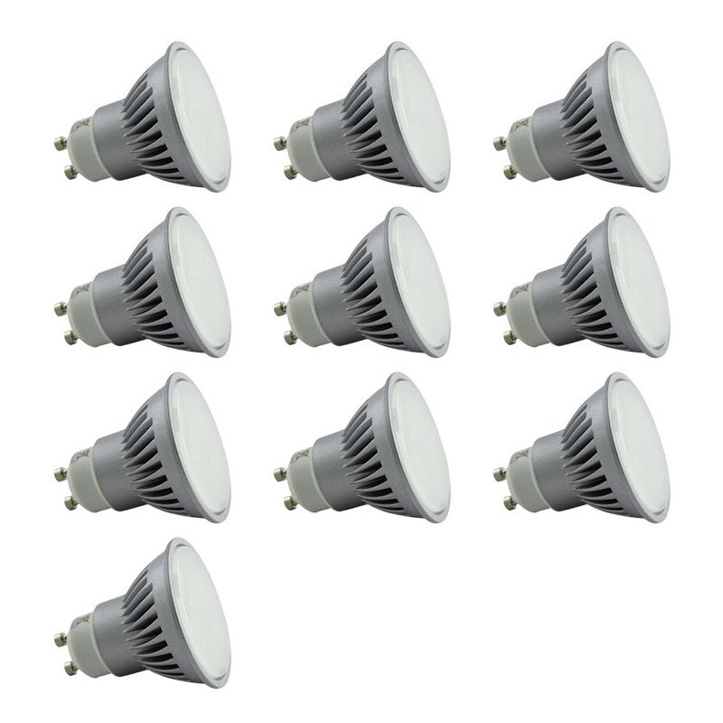Lot de 10 Spots LED GU10 6W éclairage 50W - Blanc Chaud 2700K 420lm angle large 120° | Leroy Merlin