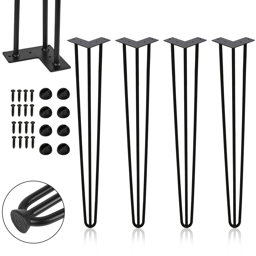 4PCS pata de la mesa 45cm, pata de metal, 3 stands DIY Muebles Pierna ...