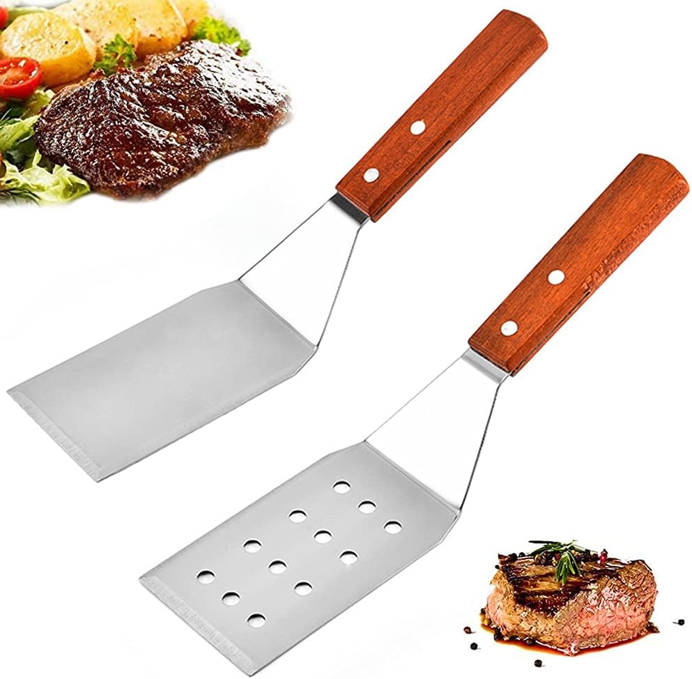2 Pièces Spatule BBQ, Set de Spatules En Acier Inoxydable, Spatule En ...