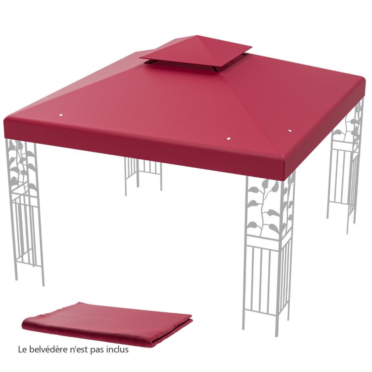 Toile Supérieure 3m X 3m Pour Tonnelle à 2 Niveaux Toile De Gazebo ...
