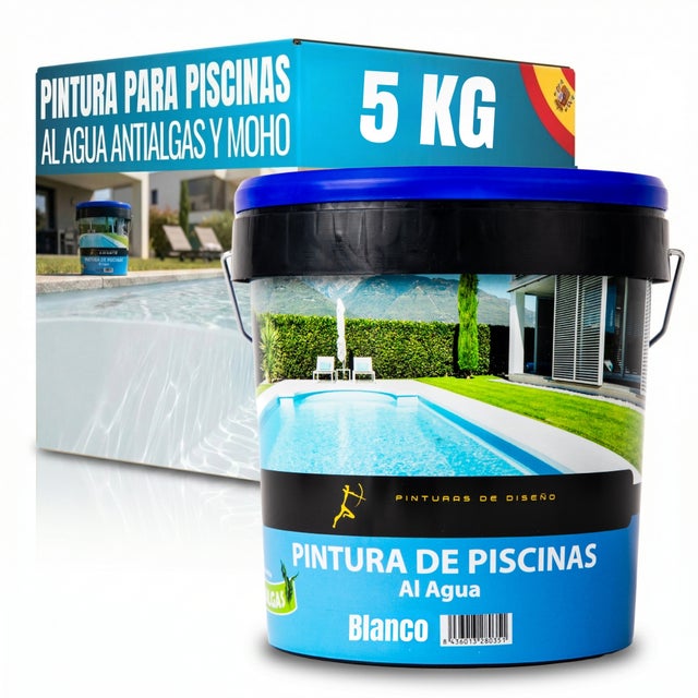 [Blanco 5KG] Pintura Piscinas al Agua Blanco con Antialgas. Especial ...