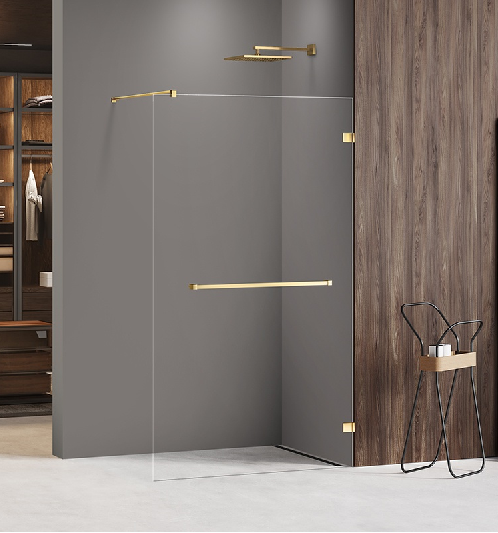 Mampara de ducha italiana 90 cm oro MIAMI GOLD SHINE | Leroy Merlin