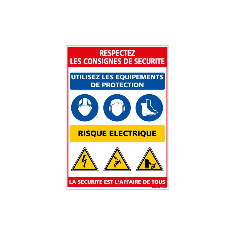 Panneau Respectez Les Consignes De Sécurité D0932 300 X 420 Mm