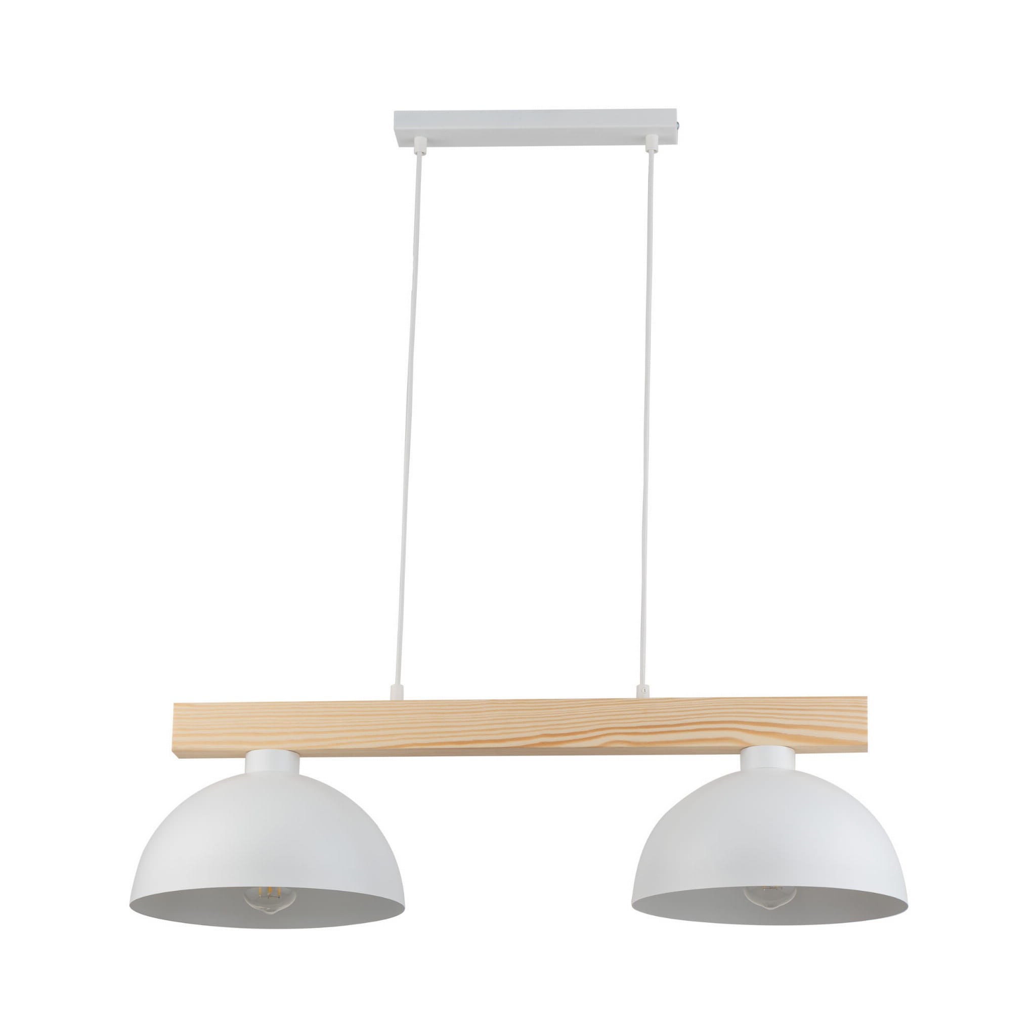 TK Oslo Lámpara colgante de techo tipo barra, color blanco, pino, 2 ...