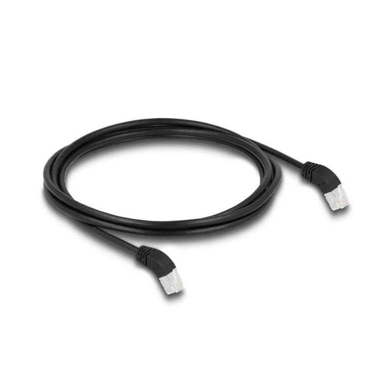 Delock 80271 c ble r seau rj45 cat.6a s/ftp 45 nach oben angulaire 2 m noir | Leroy Merlin