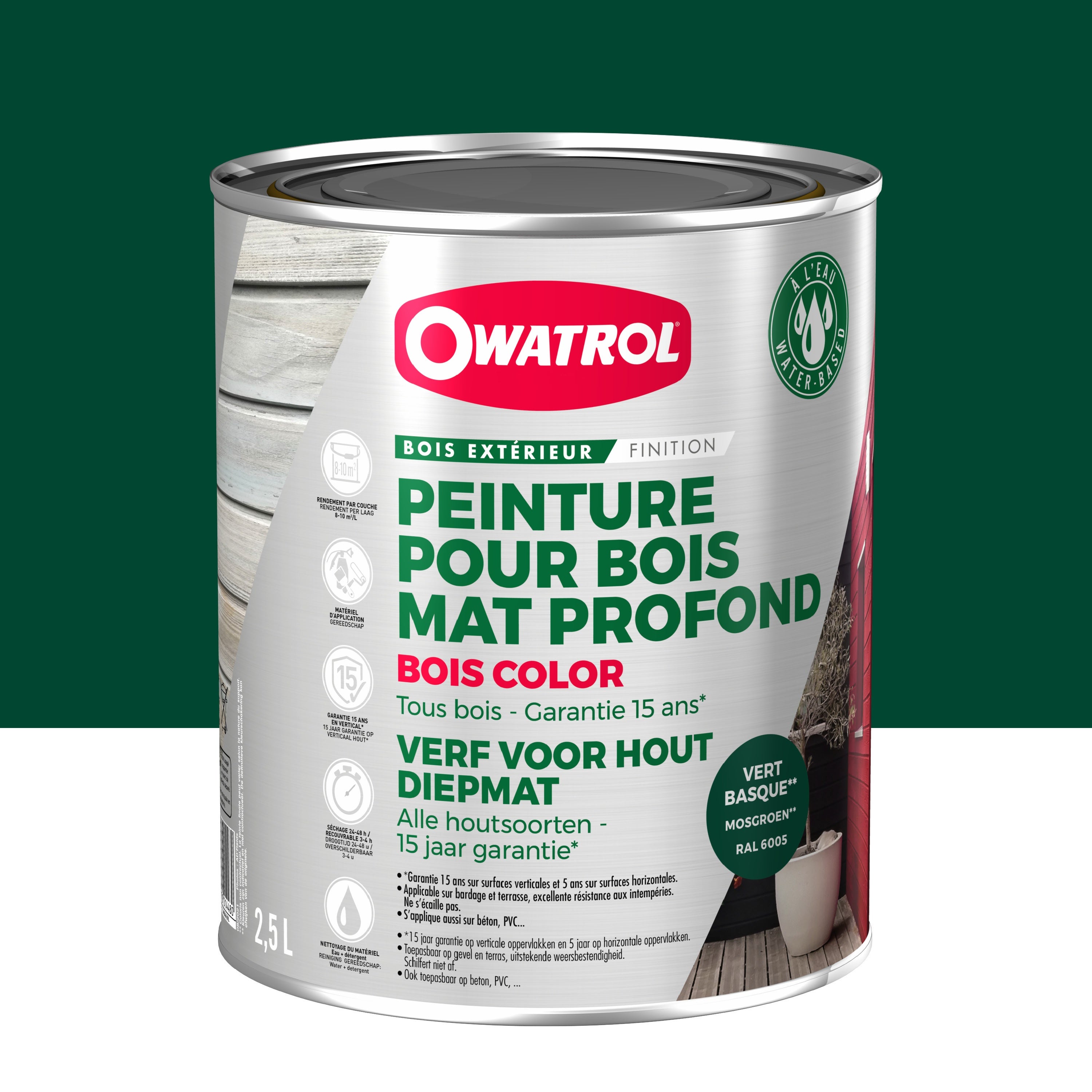 Peinture pour bois extérieur opaque - Finition Mate Owatrol BOIS COLOR ...