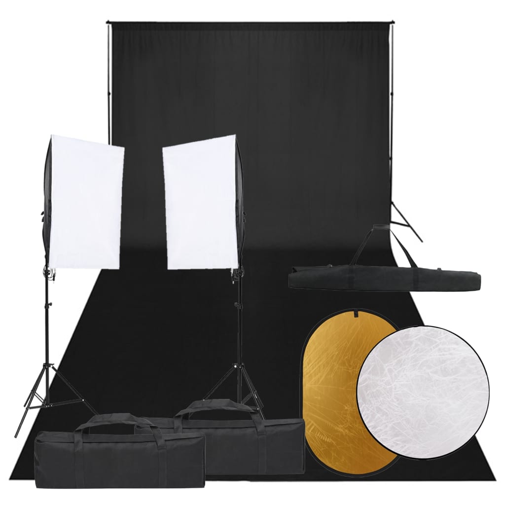 Kit de estudio fotográfico con set de luces, fondo y reflector | Leroy ...
