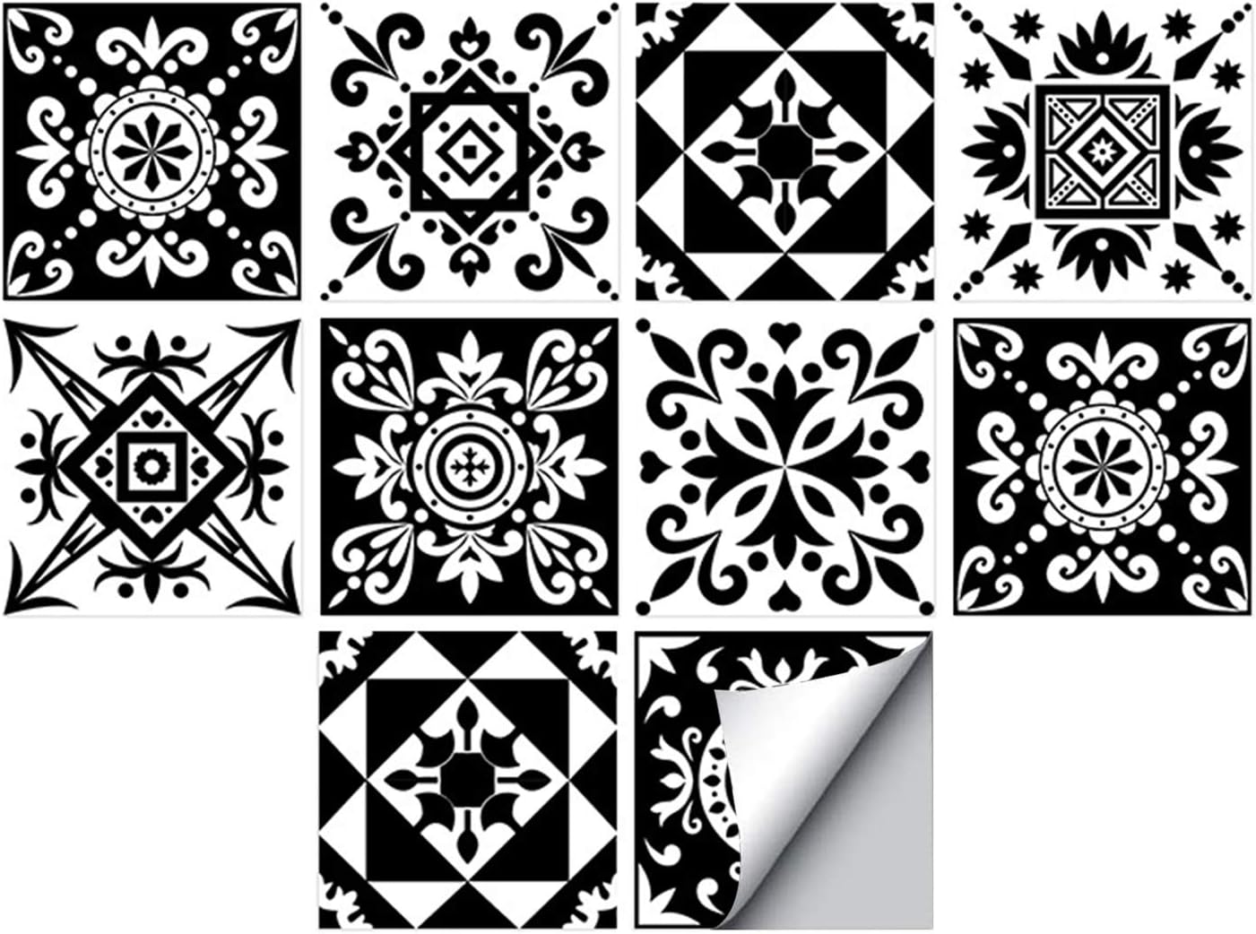 10 autocollants carrelage ciment 2D - 10x10 cm - Imperméables ...