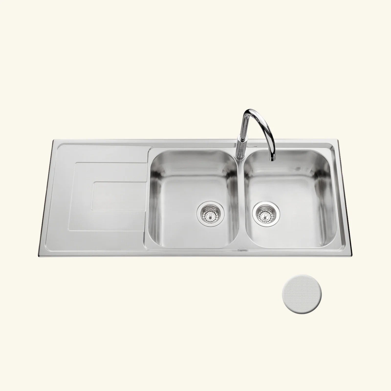 Évier inox mini structure Luisina DEBUSSY 2 bacs 1 égouttoir | Leroy Merlin