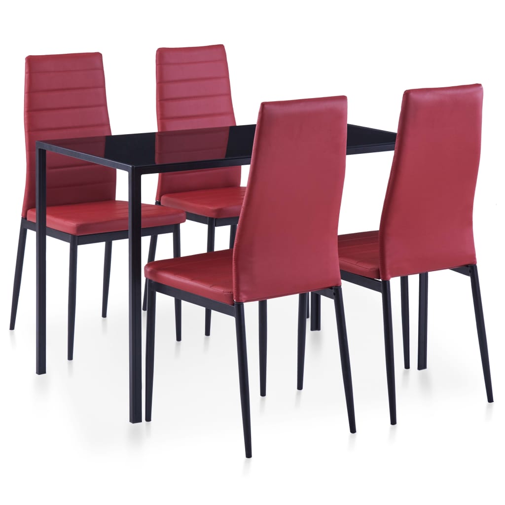 Muebles de comedor 5 piezas Rojo burdeos | Leroy Merlin