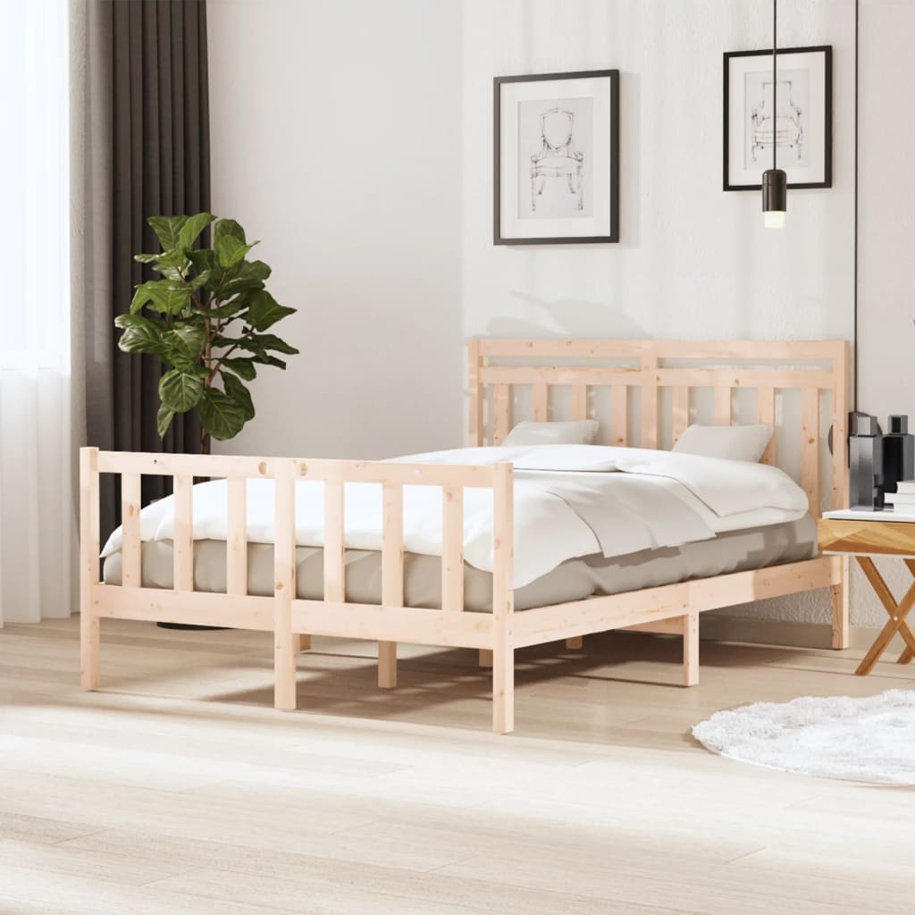 Cadre de lit sans matelas bois massif 140x200 cm | Leroy Merlin