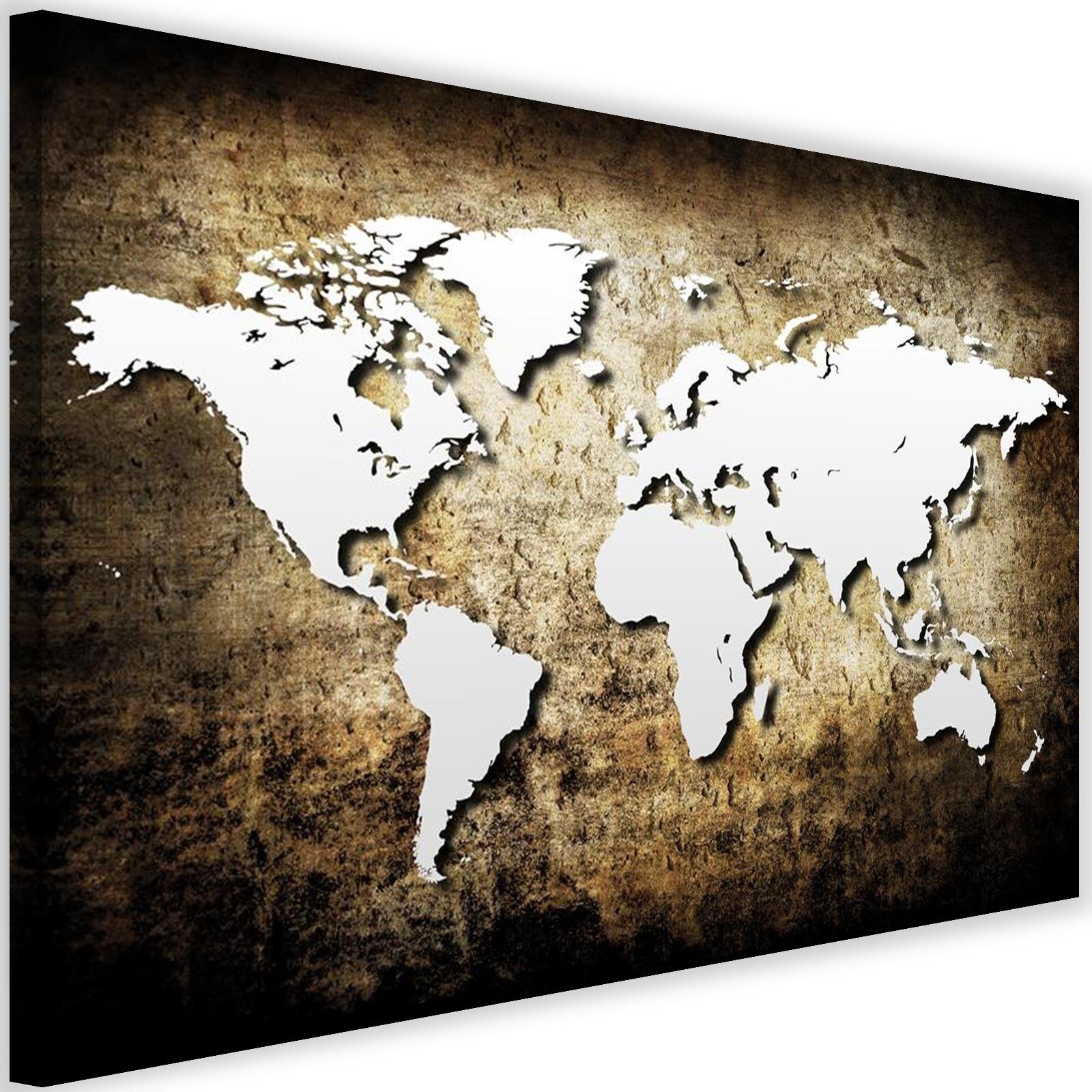 Tableau ancienne carte du monde vintage - 90 x 60 cm | Leroy Merlin