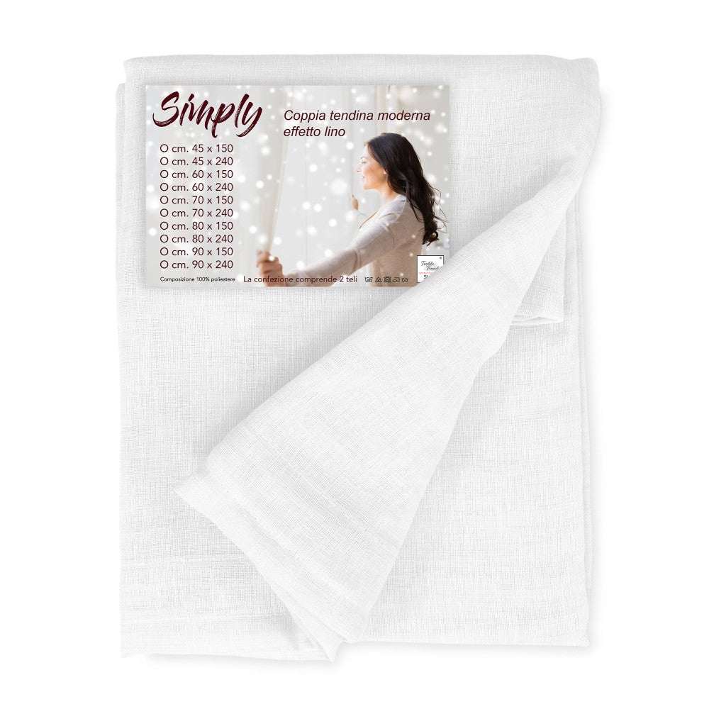 Paire de rideaux en verre modernes SIMPLY White - tissu bouclé ...