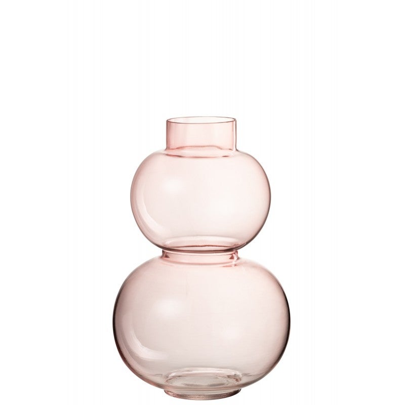 Vase 2 boules en verre rose 18x18x29 cm | Leroy Merlin