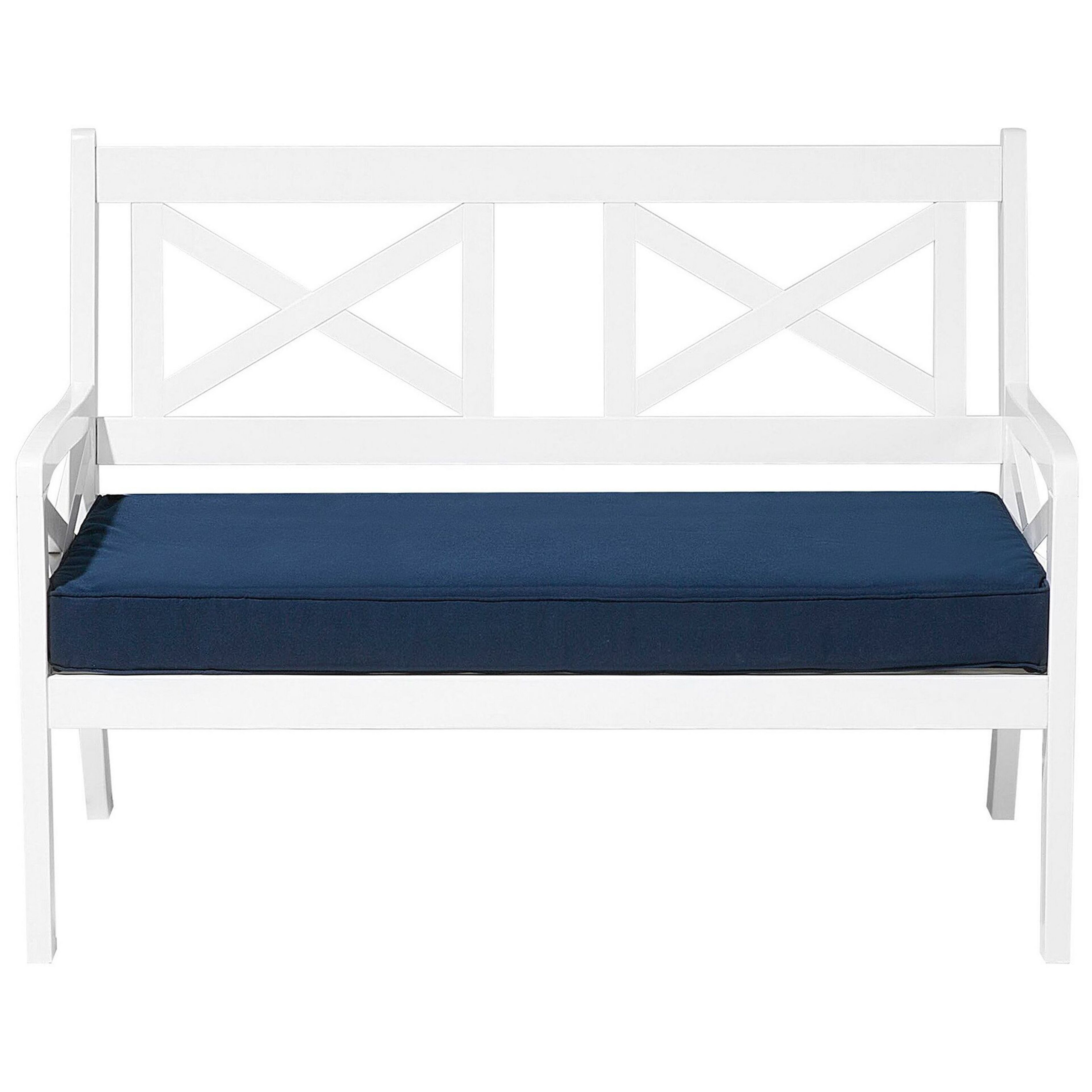 Banc avec coussin d'assise BALTIC 121 cm Acacia Blanc | Leroy Merlin