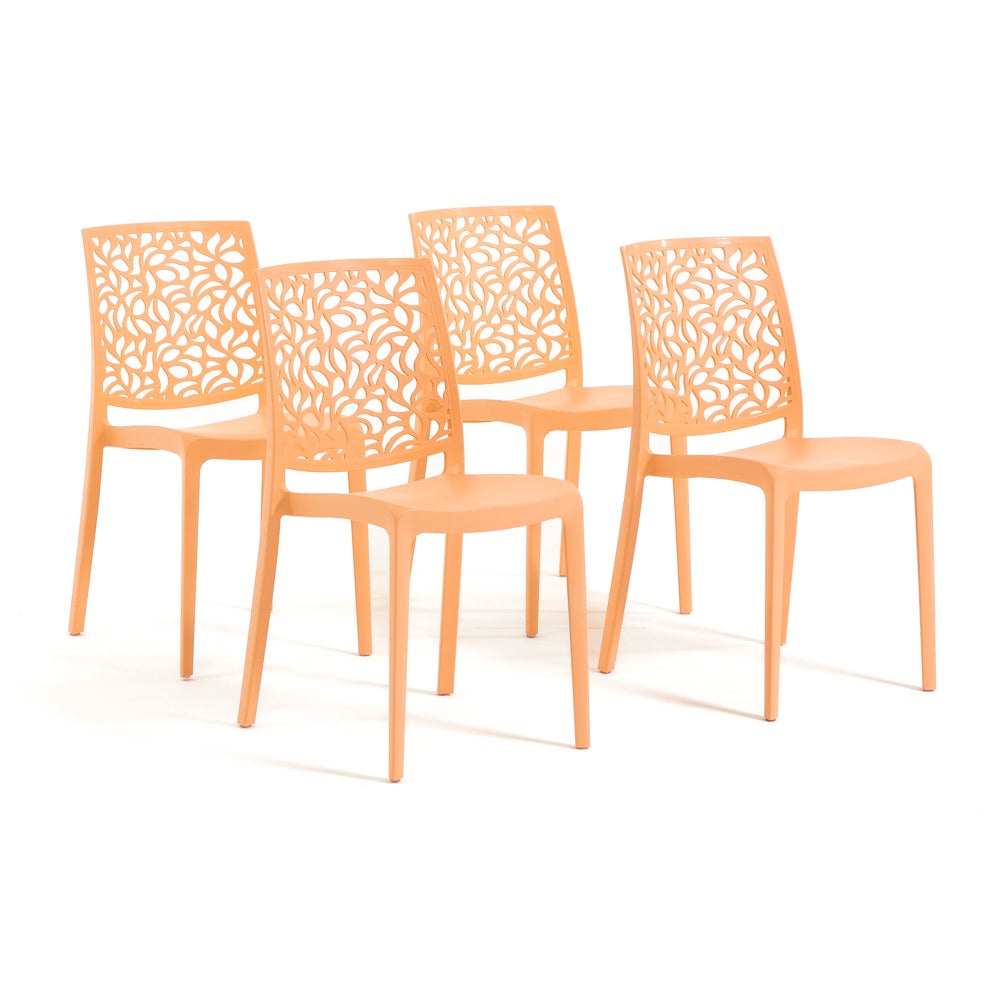 Conjunto de 4 sillas Anna apilables en polipropileno con fibra de ...