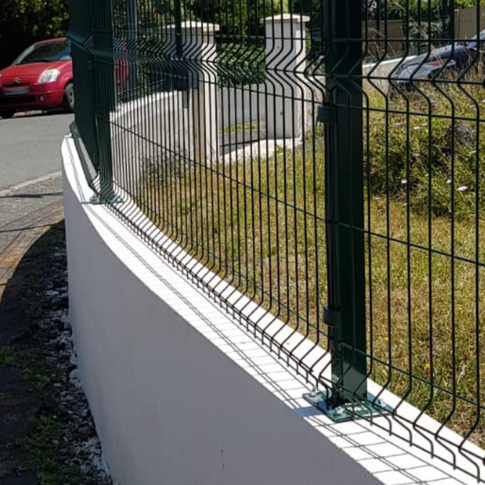 Poteau carré à platine acier galvanisé gris 1,93m | Leroy Merlin