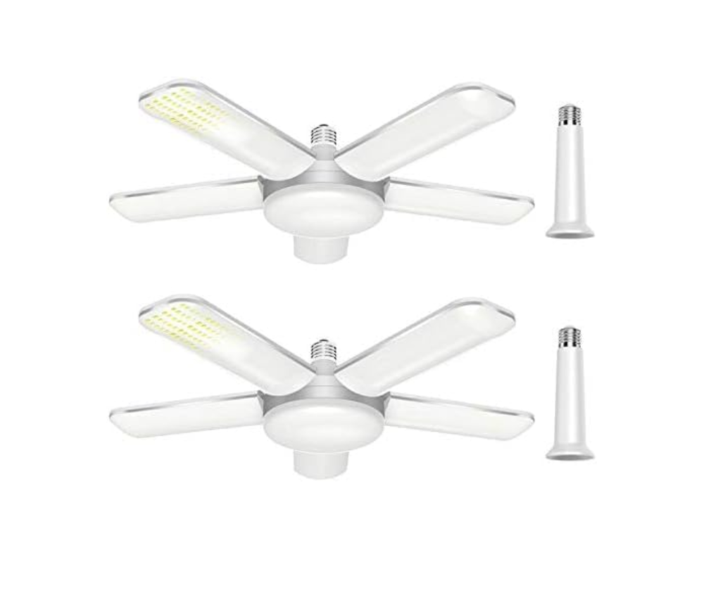 80W Éclairage LED Garage Paquet de 2,（Lumière chaude） E27 Lampe de ...