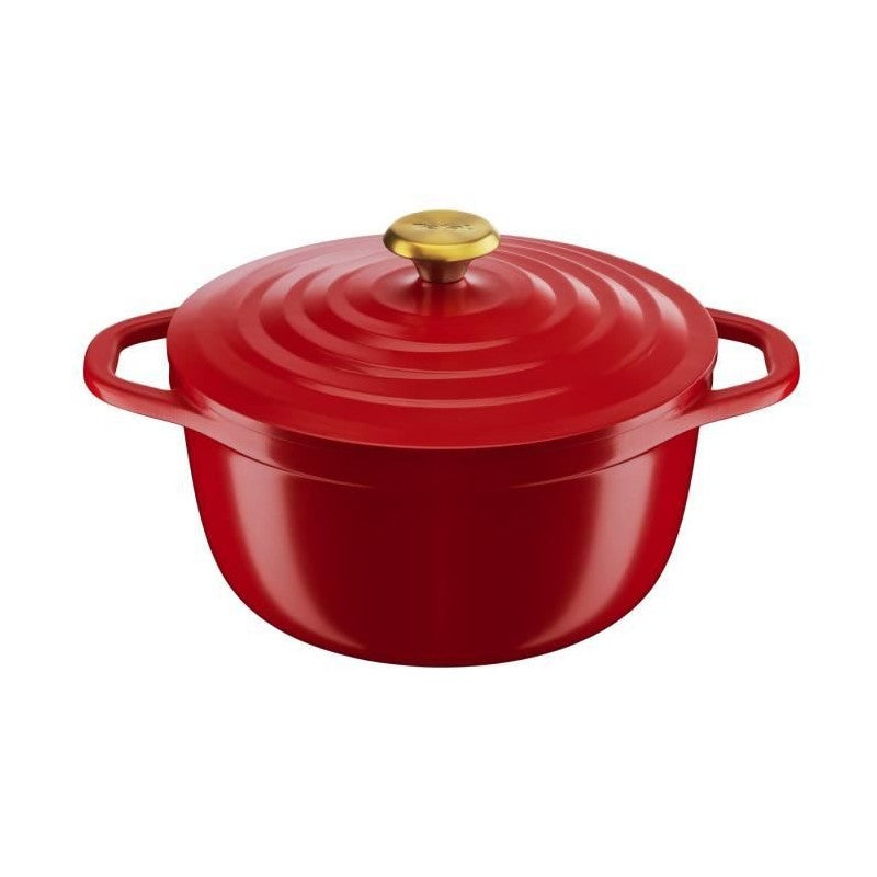 TEFAL E2544604 Air cocotte légere 24 cm fonte d'aluminium rouge, tous ...