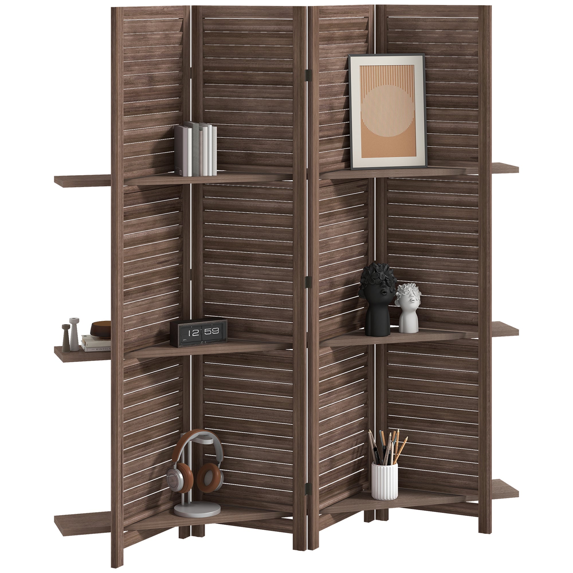 Paravent intérieur en bois 4 panneaux 160 x 170 cm, séparateur de pièce ...