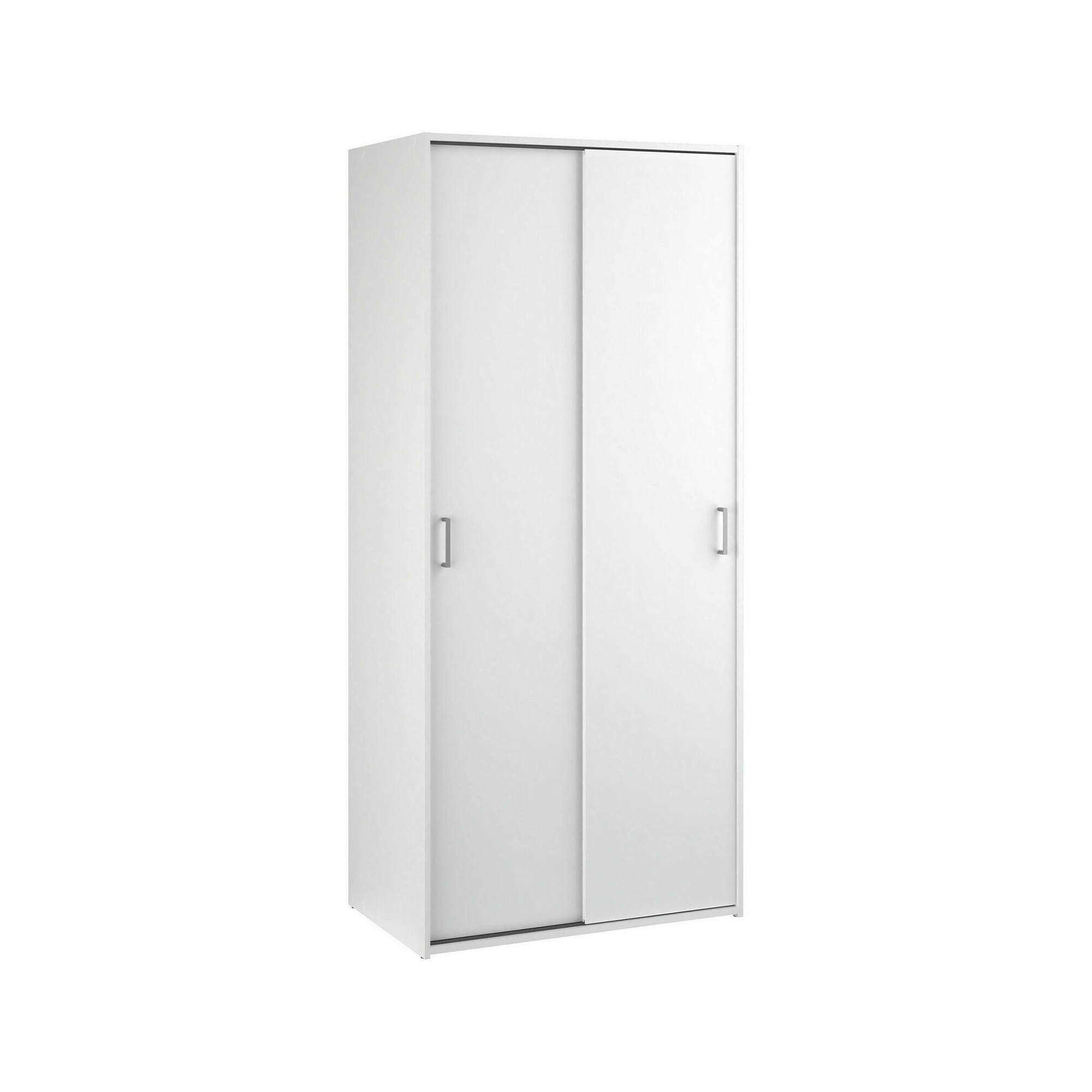 Armoire 2 Portes, avec Étagère et Penderie, 48.25x175.4h cm Blanc ...