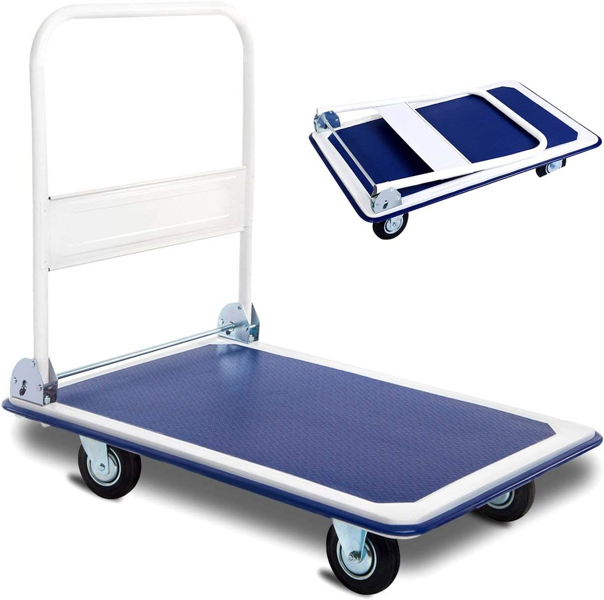 Chariot de Transport Chariot à Plateforme Pliant Hauteur Réglable avec ...