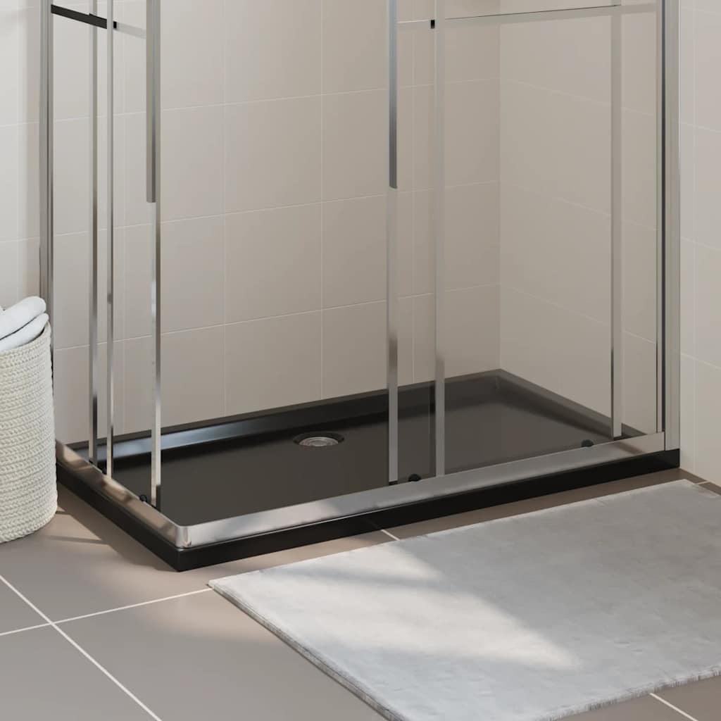 Plato de ducha rectangular vidaXL ABS negro 70x120 cm | Leroy Merlin