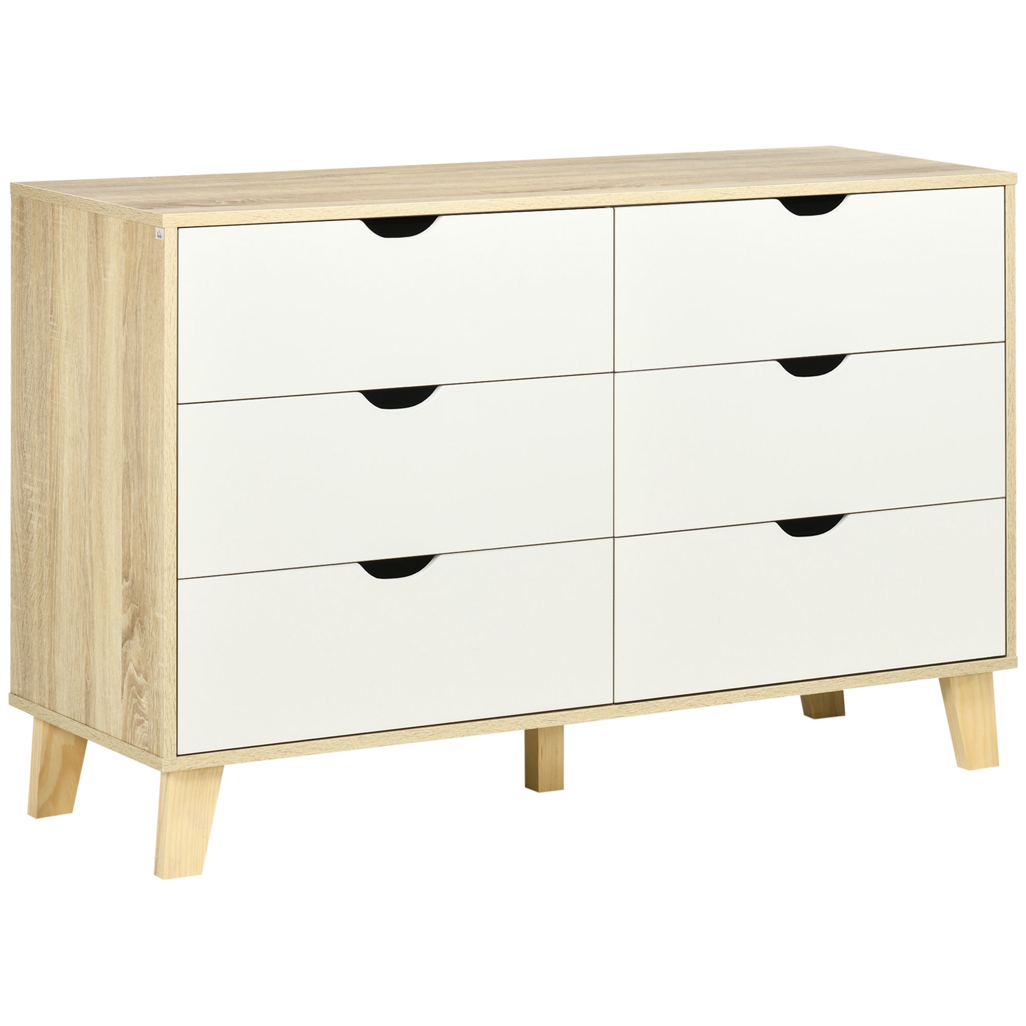 Commode 6 tiroirs style scandinave,meuble de rangement - dim ...