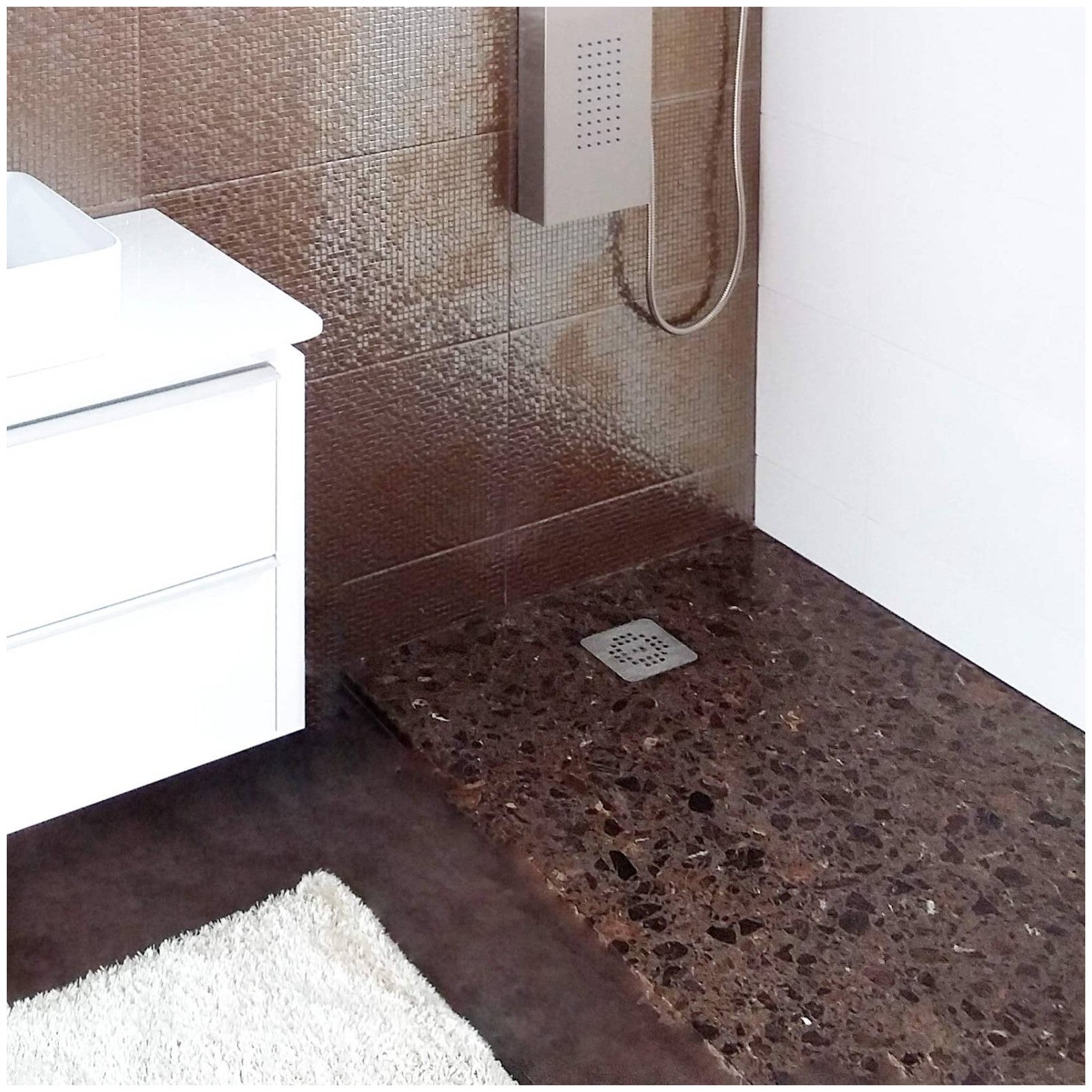 Véritable Carreau Terrazzo EMPERADOR 120x60cm boîte de 1.44m2 Vieilli ...