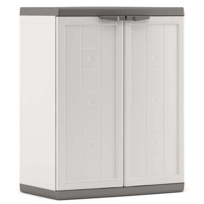 Keter Armoire Basse Jolly - Blanc Et Gris - 68 X 39 X 85 Cm | Leroy Merlin