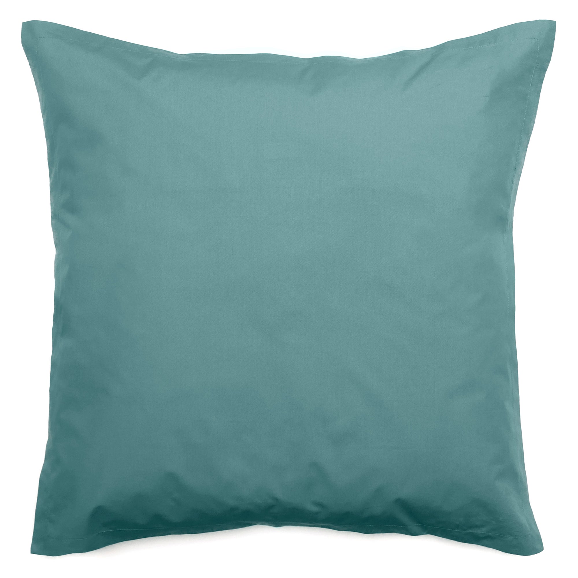 Taie d'oreiller volants plats 65x65 cm percale MANOIR vert Opale ...